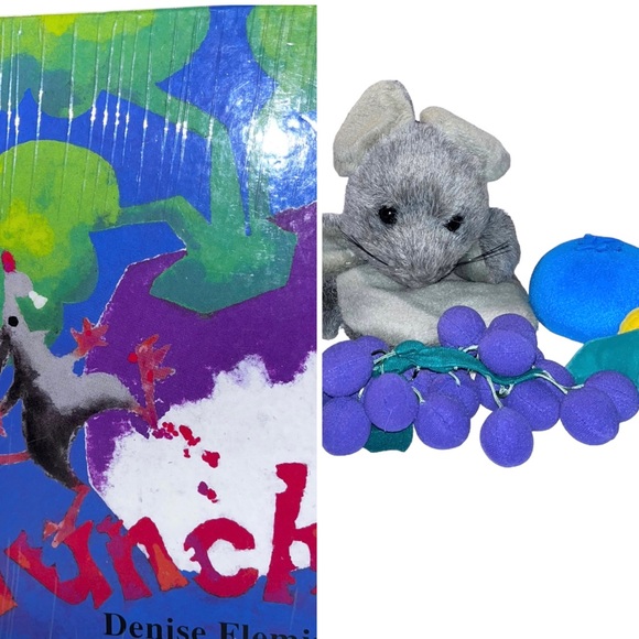 Toys | Lot Lunch Hardcover Denise Fleming And Mouse Puppet With Plush ...